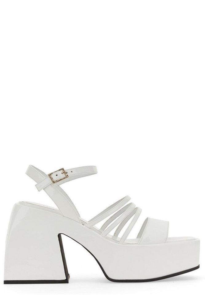 NODALETO Bulla Chibi Square-toe Platform Sandals in White | Lyst