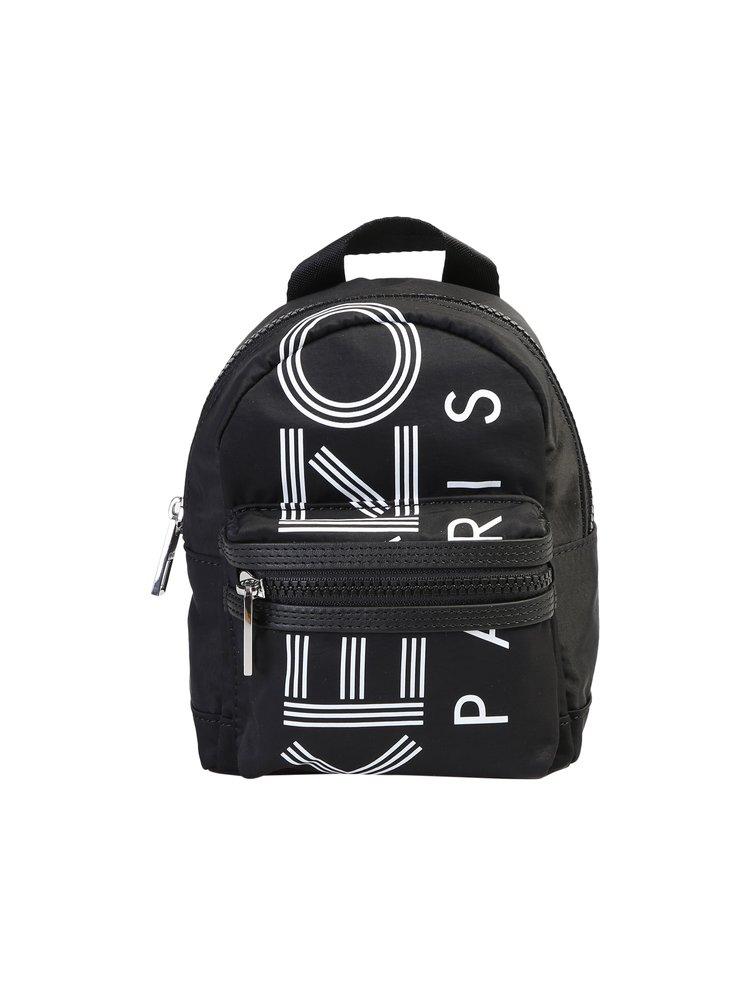 KENZO Logo Detailed Zipped Backpack in Black | Lyst