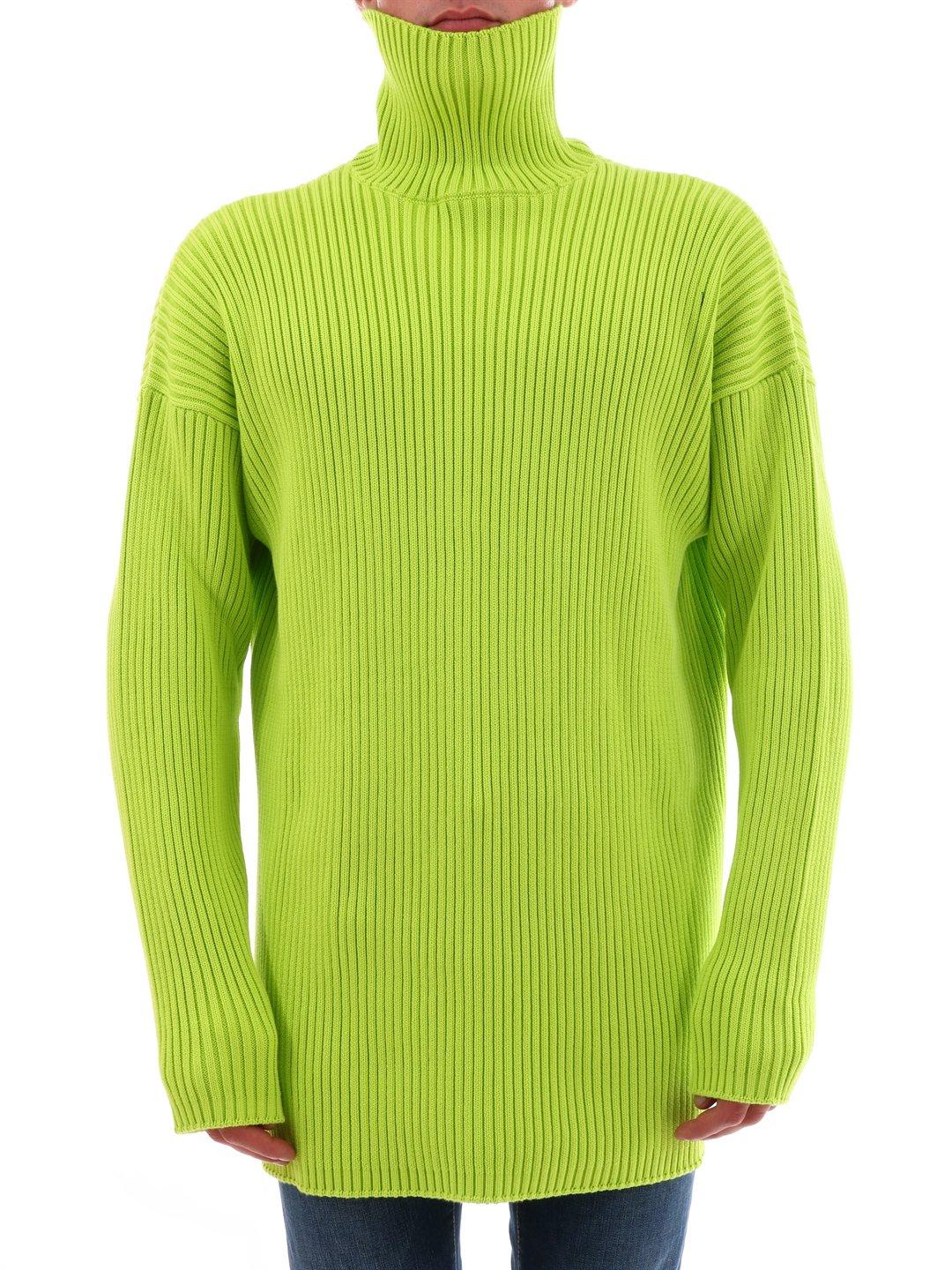 Balenciaga Cotton Neon Turtleneck Sweater in Yellow for Men - Lyst