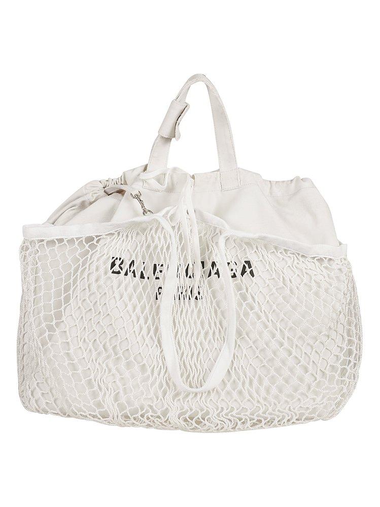 Balenciaga Woven Layered Tote Bag in Natural | Lyst