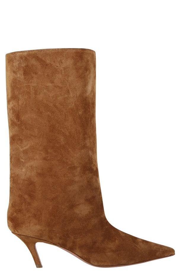 AMINA MUADDI Fiona Pointed-toe Boots in Brown | Lyst