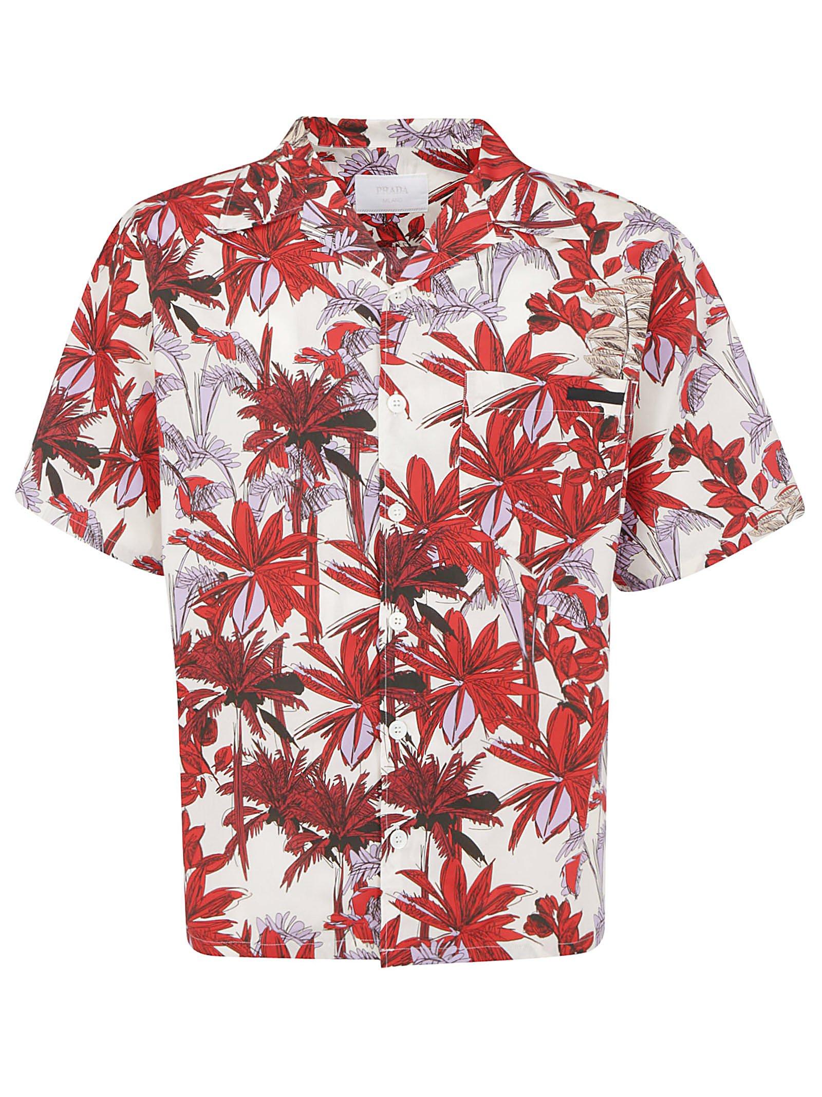 Prada Floral Print Shirt in Red for Men - Save 40% - Lyst