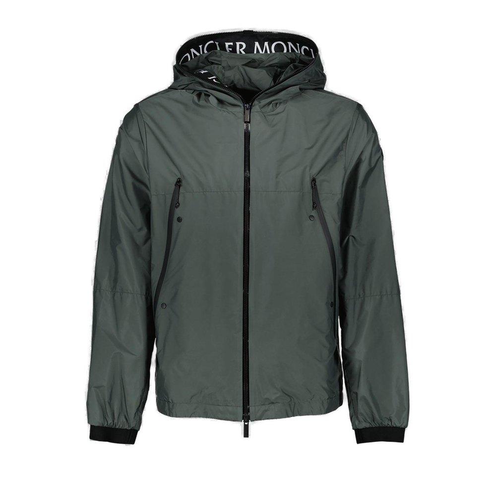 Moncler Junichi Logo Printed Hooded Jacket in Green for Men | Lyst