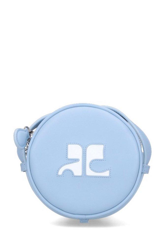 Courreges Reedition Leather Mini Circle Bag in Blue | Lyst