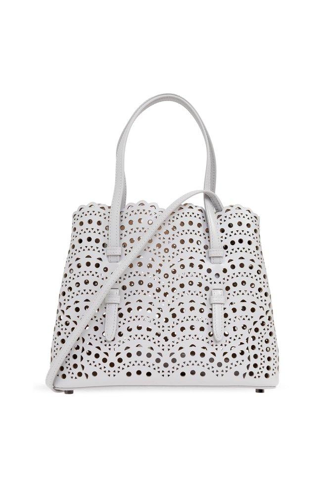 Alaïa Small Mina 25 Bag in White | Lyst UK