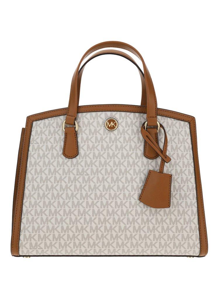 MICHAEL Michael Kors Chantal Medium Logo Satchel Bag in Brown | Lyst MICHAEL Michael Kors Chantal Medium Logo Satchel Bag in Brown | Lyst