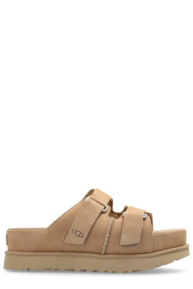 UGG Goldenstar Hi Open-Toe Slides in Brown | Lyst