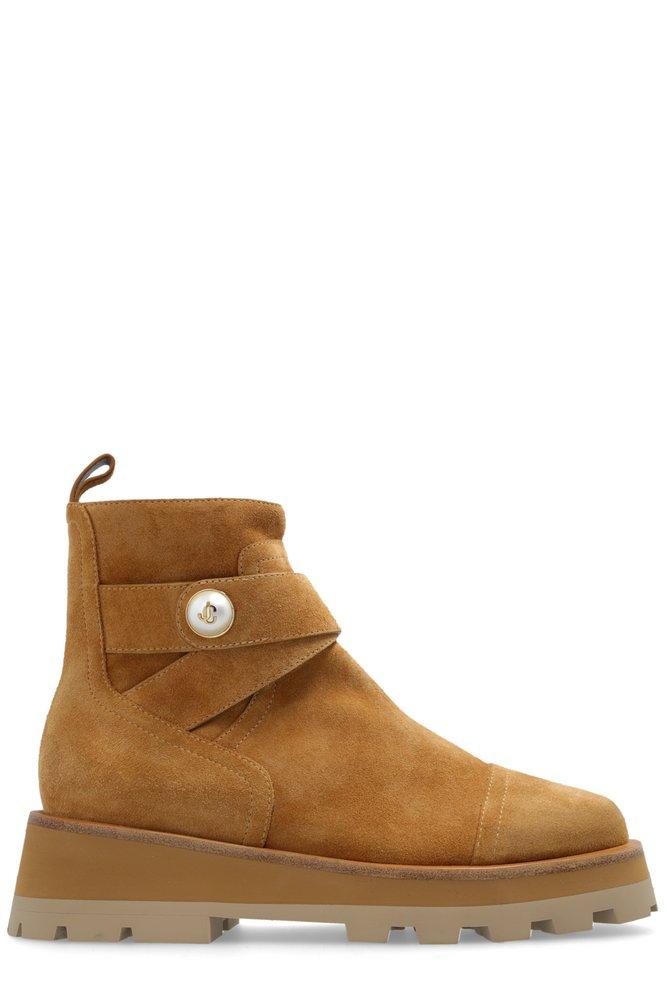 Jimmy Choo Meena Zipped Ankle Boots in Brown | Lyst