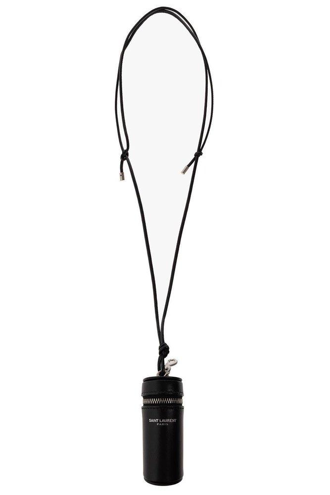 Saint Laurent Cylinder Pouch Necklace in Black for Men | Lyst