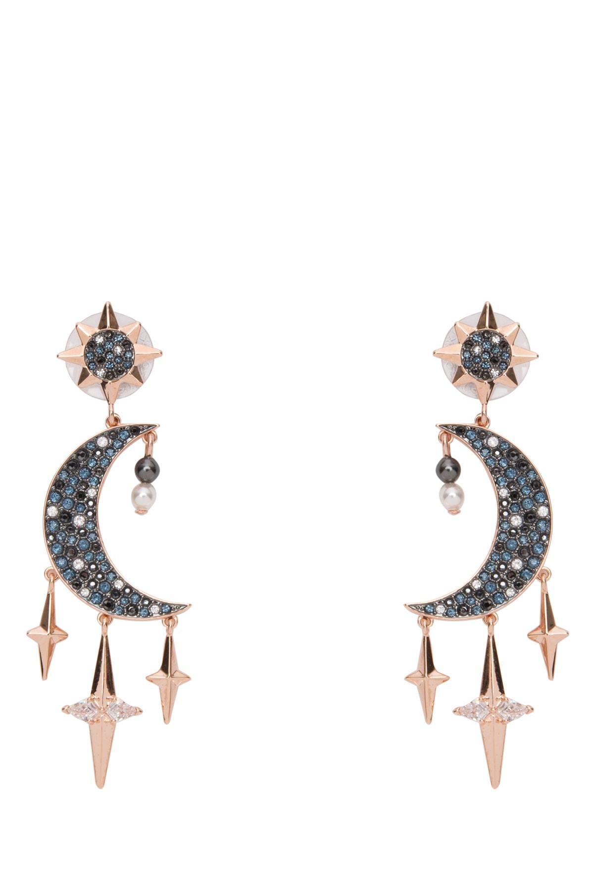 Swarovski Symbolic Moon Earrings in Blue - Lyst