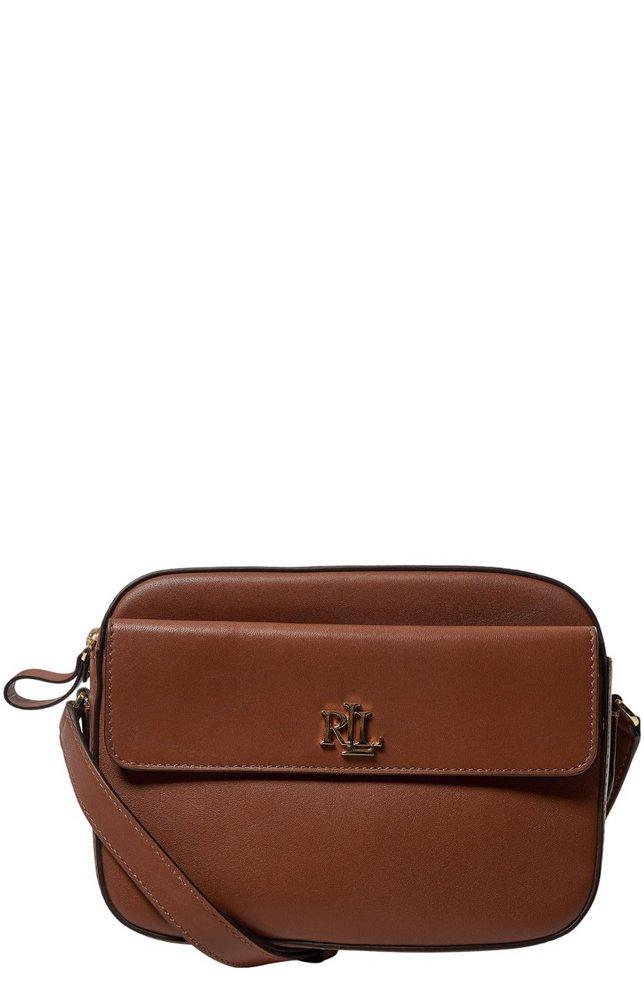 Ralph Lauren Marcy Logo Plaque Crossbody Bag in Brown | Lyst