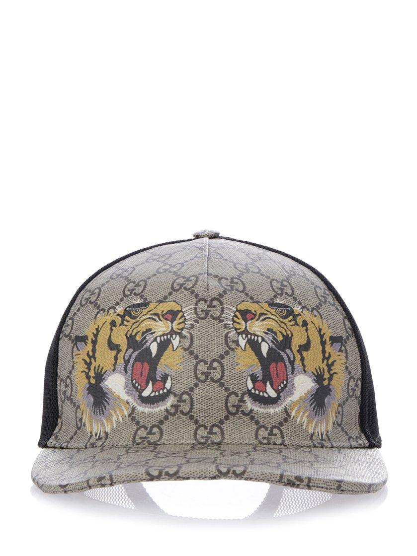 Gucci Beige Tiger Print GG Supreme Baseball Cap in Natural for Men | Lyst