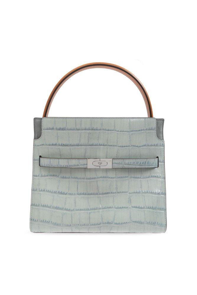 Tory Burch Small Lee Radziwill Embossed Double Bag in Gray | Lyst