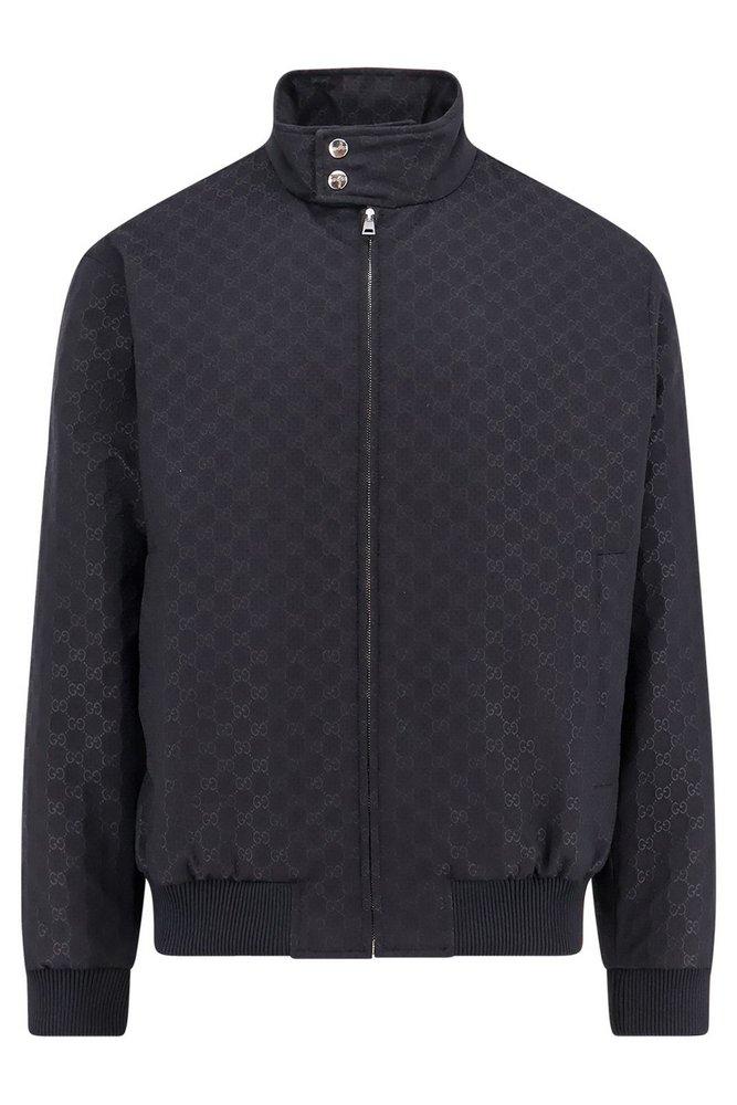 Gucci Ripstop Monogrammed Zip-Up Jacket in Blue for Men | Lyst
