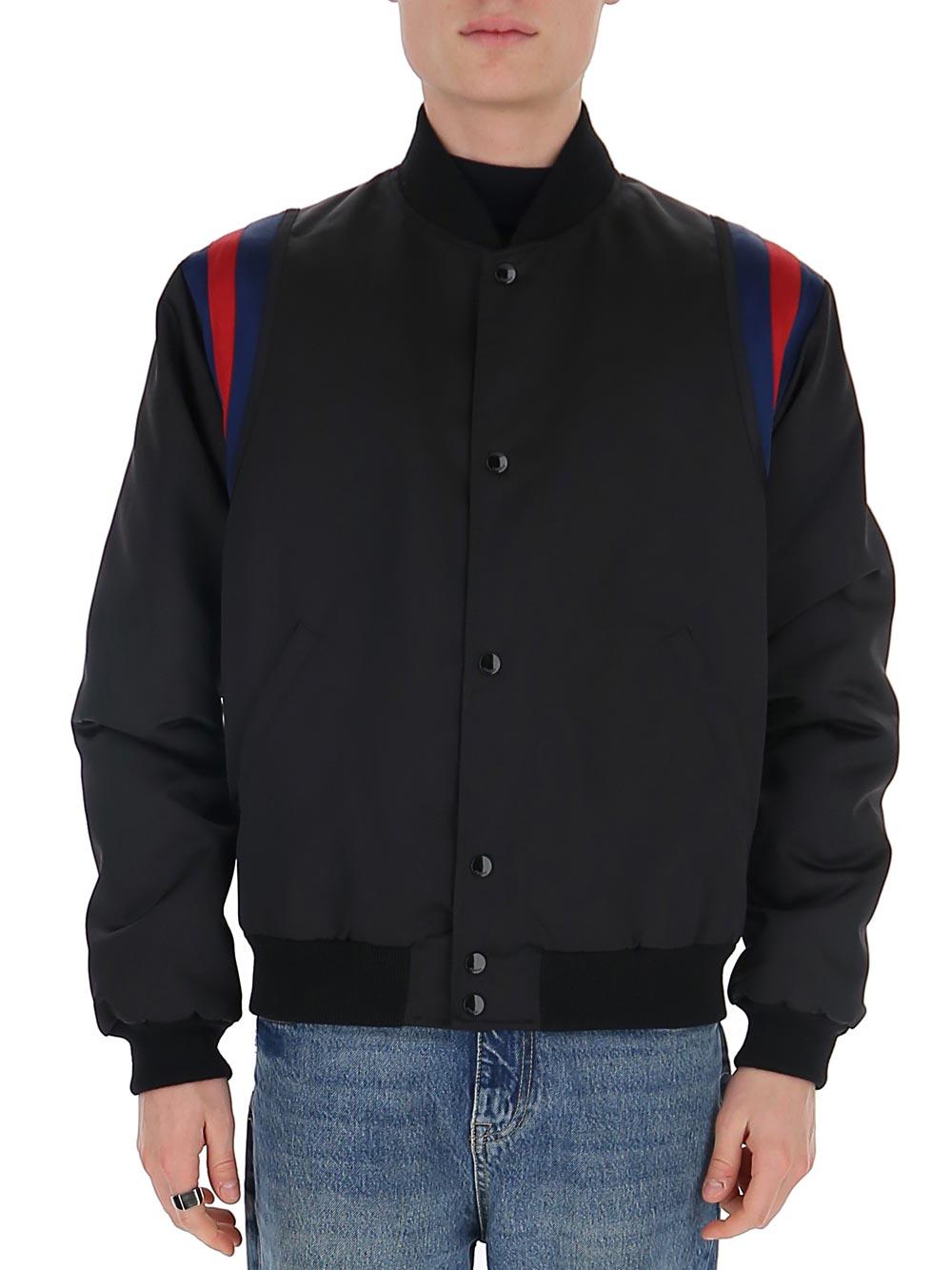Gucci Synthetic Band Bomber Jacket in Black for Men - Save 35% - Lyst