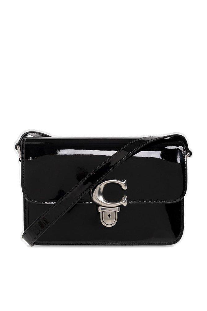 COACH 'studio' Patent-leather Shoulder Bag in Black | Lyst
