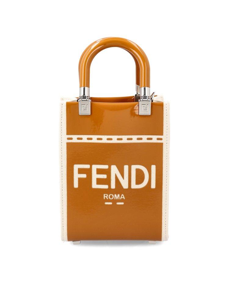 Fendi Logo Detailed Sunshine Small Shopper Bag in Orange | Lyst