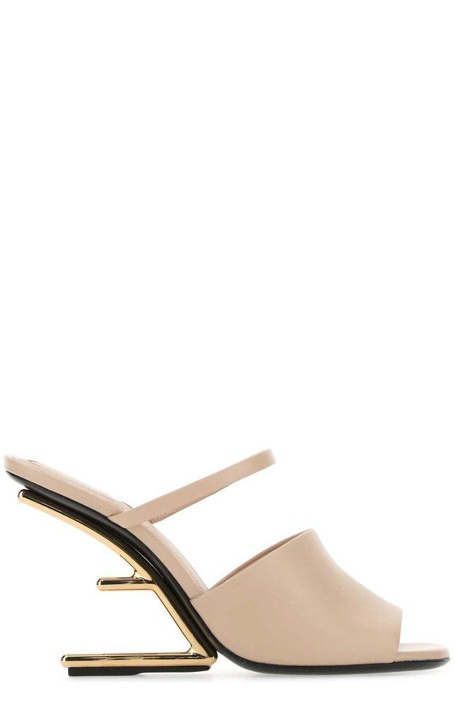 Fendi First Sculpted Heeled Sandals in Natural | Lyst