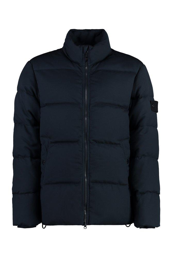 Stone Island Wool Down Jacket in Blue for Men | Lyst