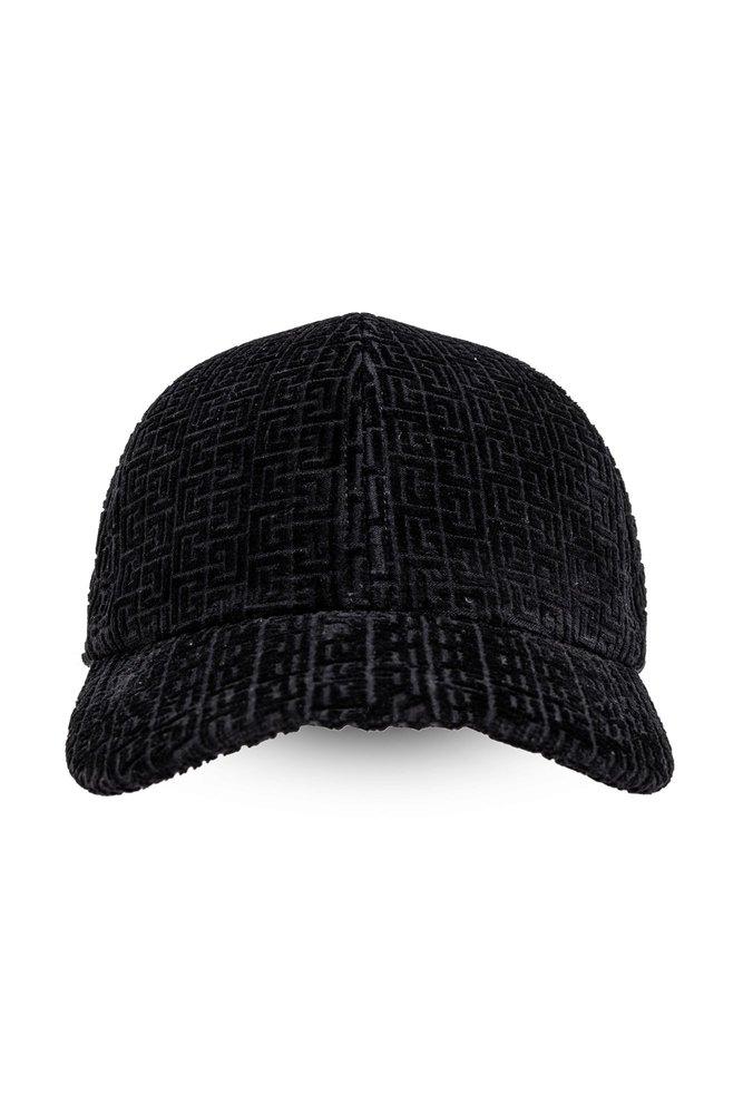 Balmain Embossed Velvet Baseball Cap in Black for Men | Lyst