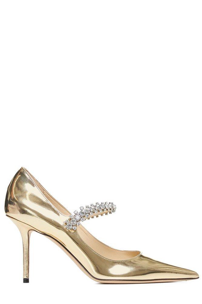 Jimmy Choo Bing 85 Embellished Pumps in Metallic | Lyst