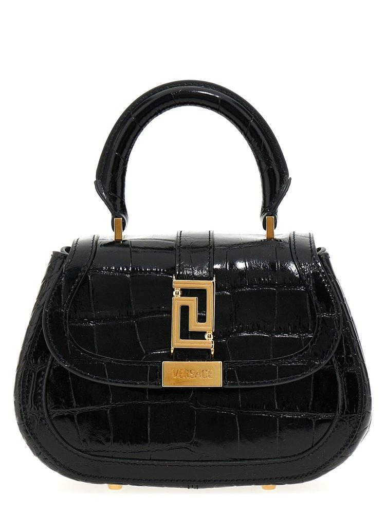 Versace Greca Goddess Hand Bags in Black | Lyst