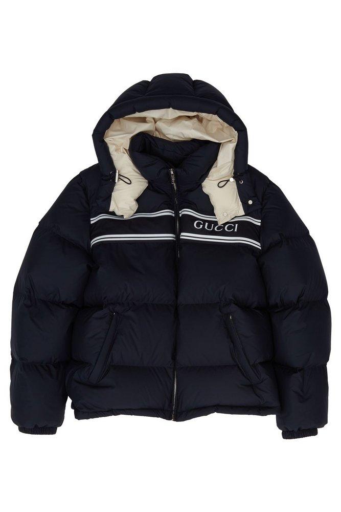 Gucci Zip-Up Puffer Jacket in Blue for Men | Lyst