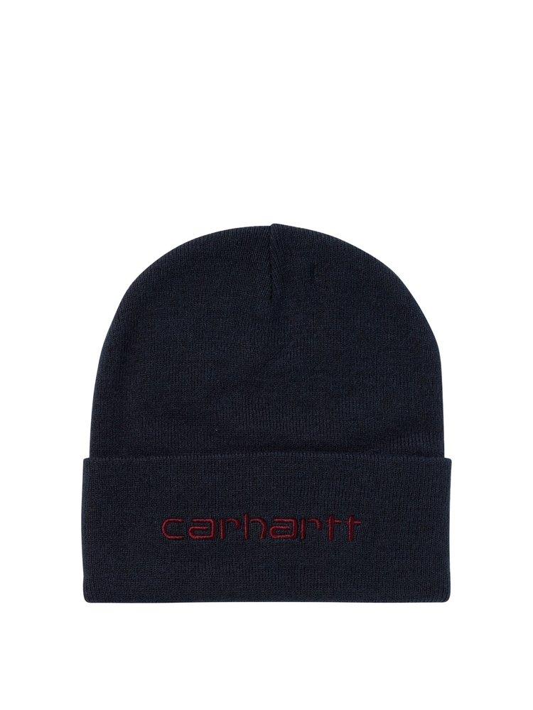 Carhartt Script Logo Embroidered Beanie in Blue for Men | Lyst UK
