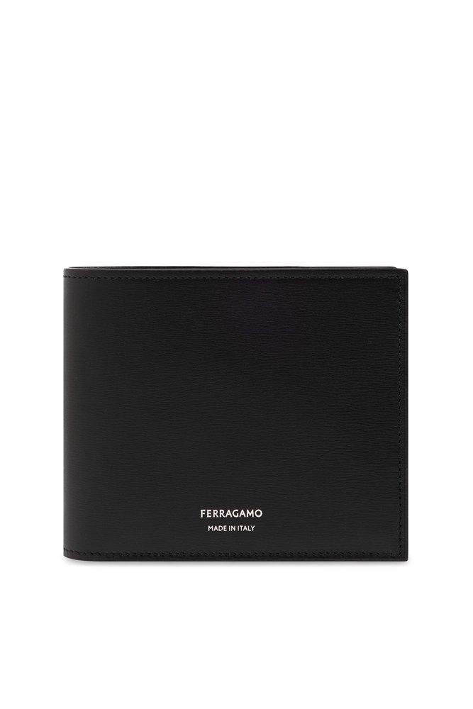 Ferragamo Leather Wallet With Logo in Black | Lyst