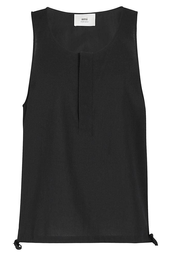 Ami Paris Round Collar Tank in Black for Men | Lyst