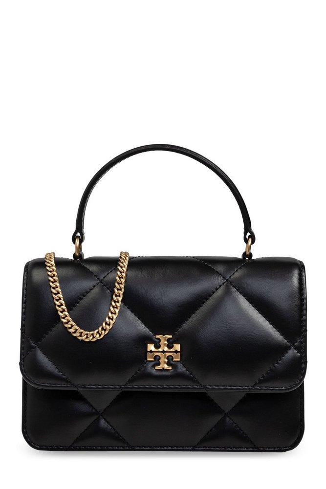 Tory Burch Mini Kira Diamond Quilt Top-Handle Chain Wallet in Black | Lyst