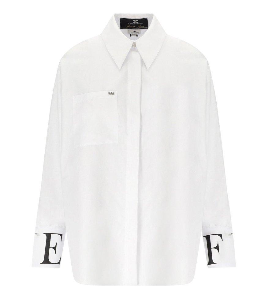 Elisabetta Franchi Shirt With Maxi Logo in White | Lyst