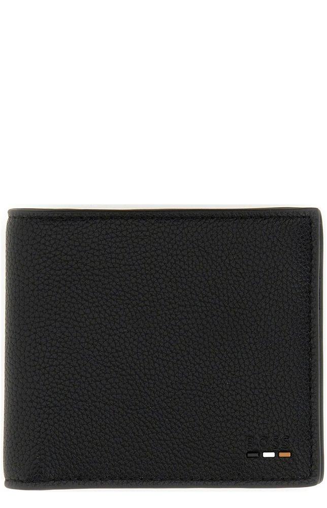 BOSS Logo Embossed Bi-Fold Wallet in Black for Men | Lyst