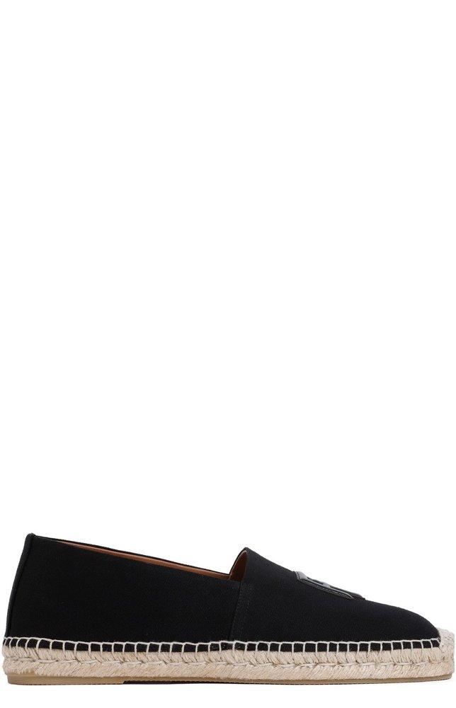 Ralph Lauren Purple Label Logo Patch Slip-on Espadrilles in Black for ...