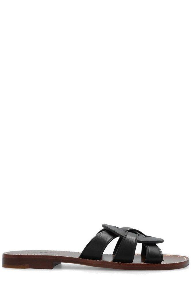COACH Issa Leather Slides in Black | Lyst UK