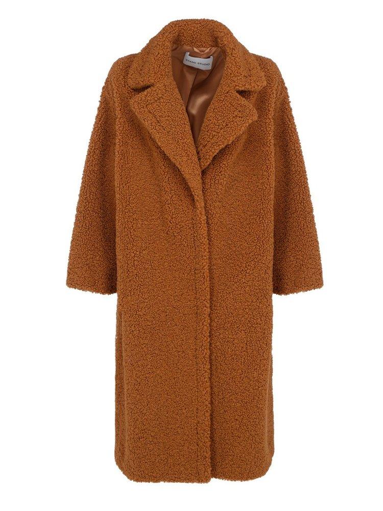 Stand Studio Maria Faux Fur Coat in Brown | Lyst