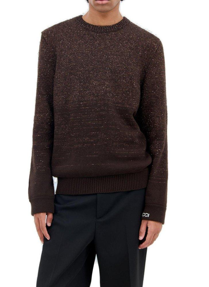 Gucci Sequin Embellished Crewneck Jumper in Brown for Men | Lyst