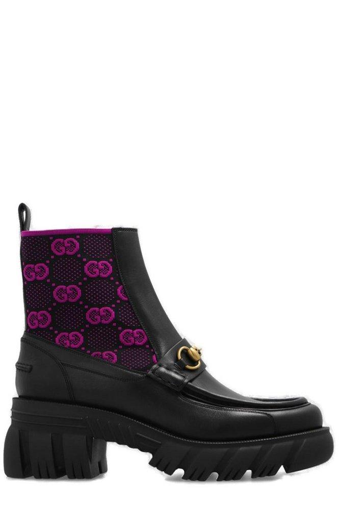 Gucci GG Supreme Horsebit Chunky Boots in Black | Lyst Canada
