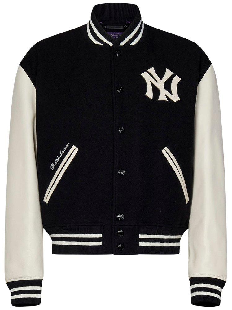 Ralph Lauren Yankees Wool-Cashmere Bomber Jacket in Black for Men | Lyst