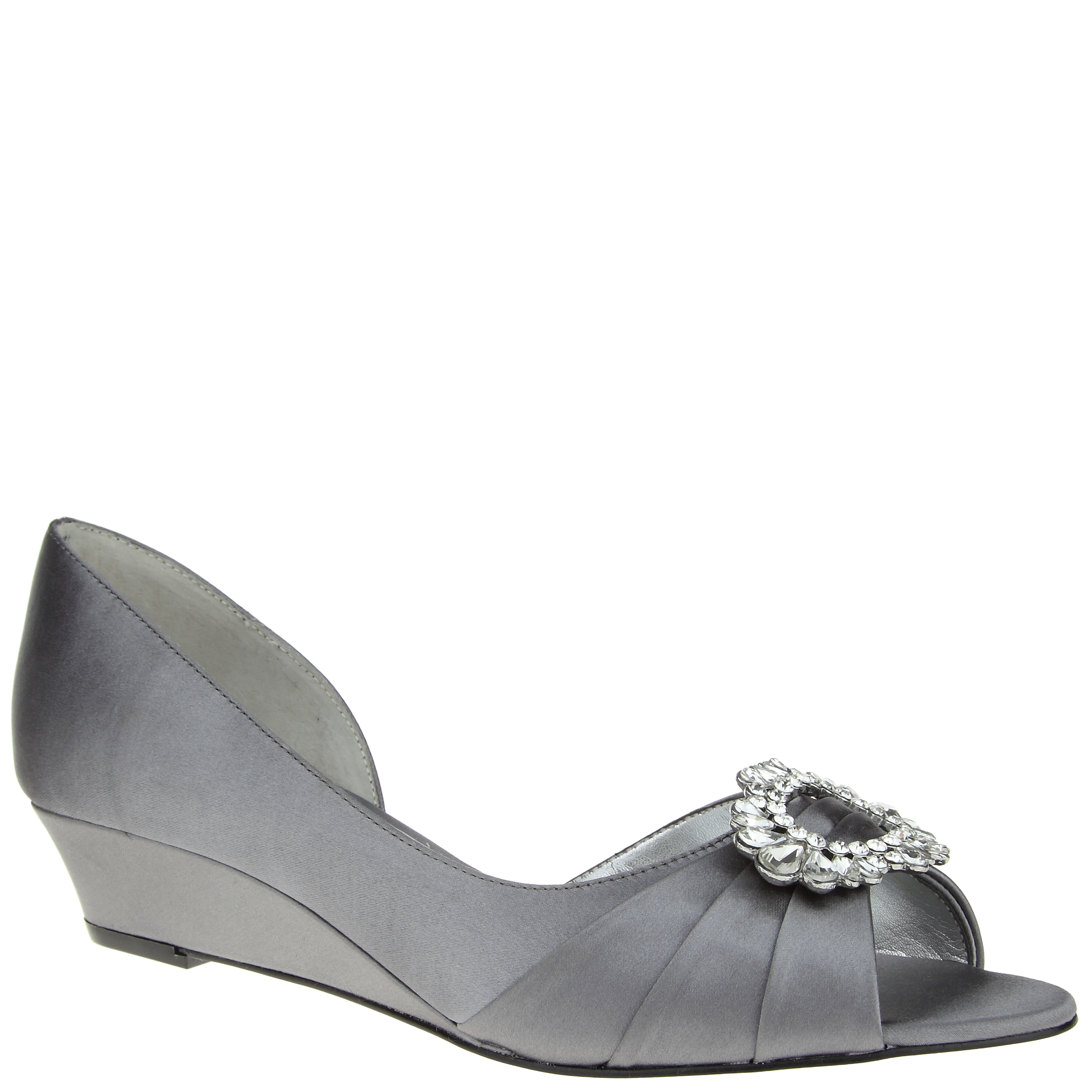 Nina Shoes Rivka In Silver Metal Dust Crystal Satin Lyst