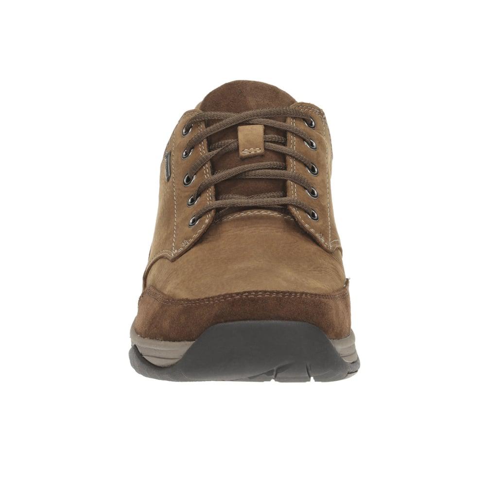 Clarks Leather Baystone Go Gtx Mens Wide Casual Shoes in Tobacco Nubuck ...