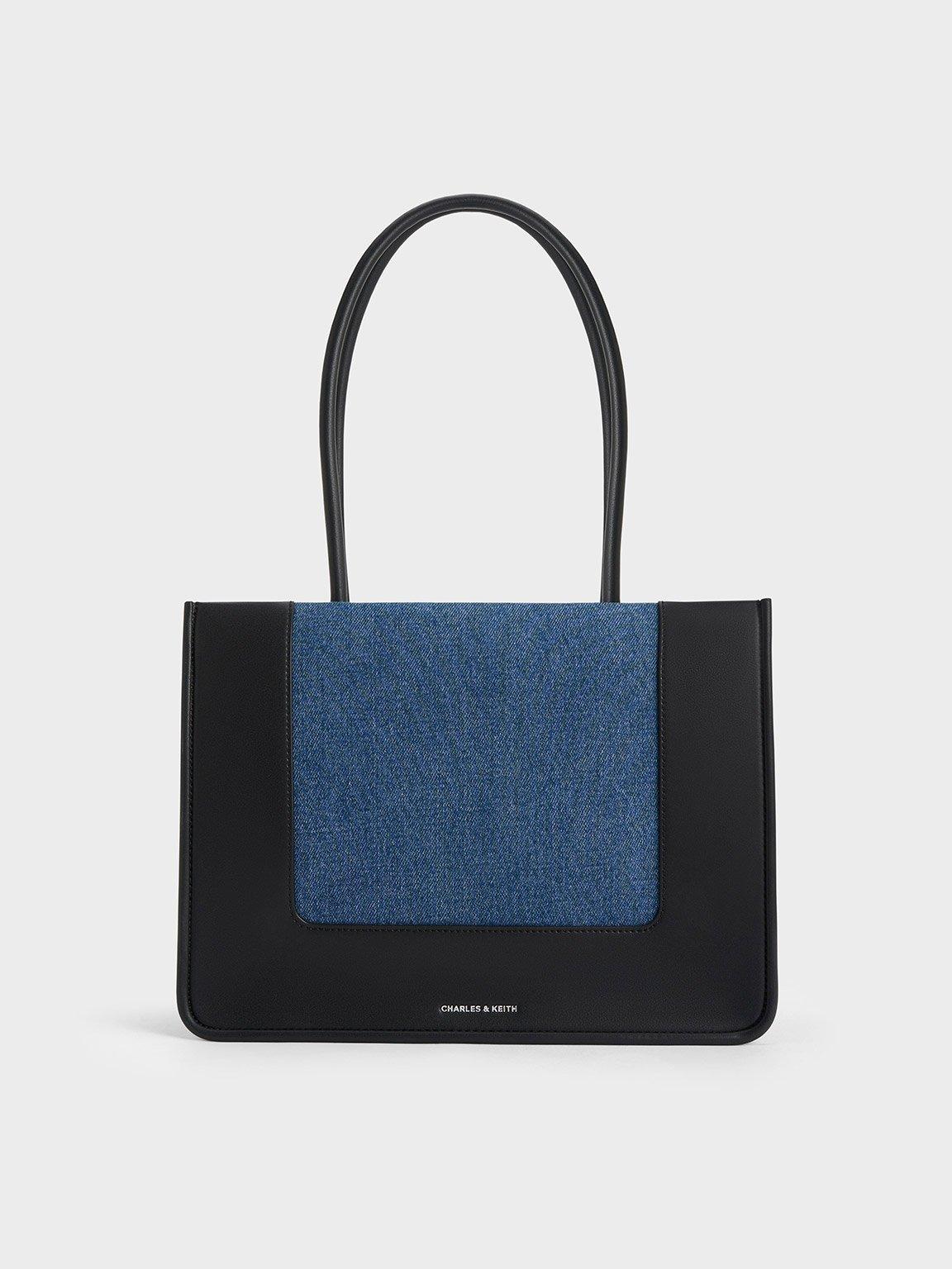 Charles & Keith Daylla Denim Tote Bag in Blue | Lyst