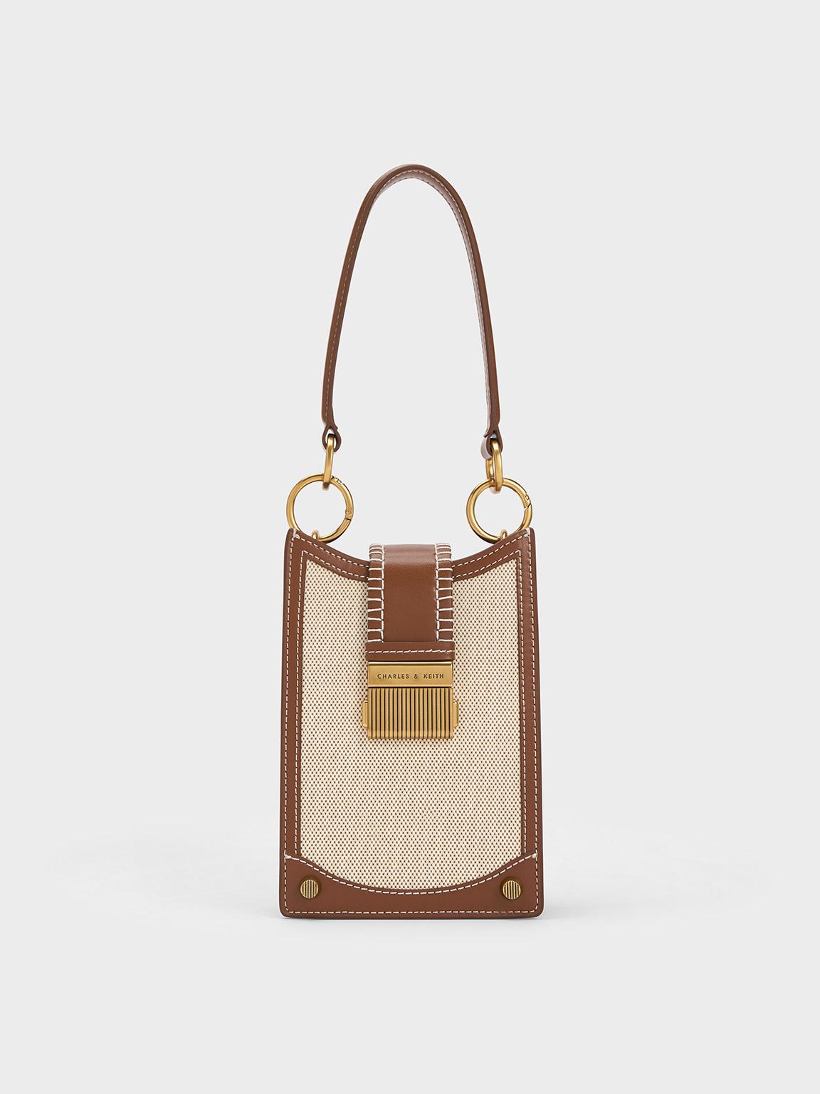 Charles And Keith Winslet Belted Canvas Phone Pouch In White Lyst