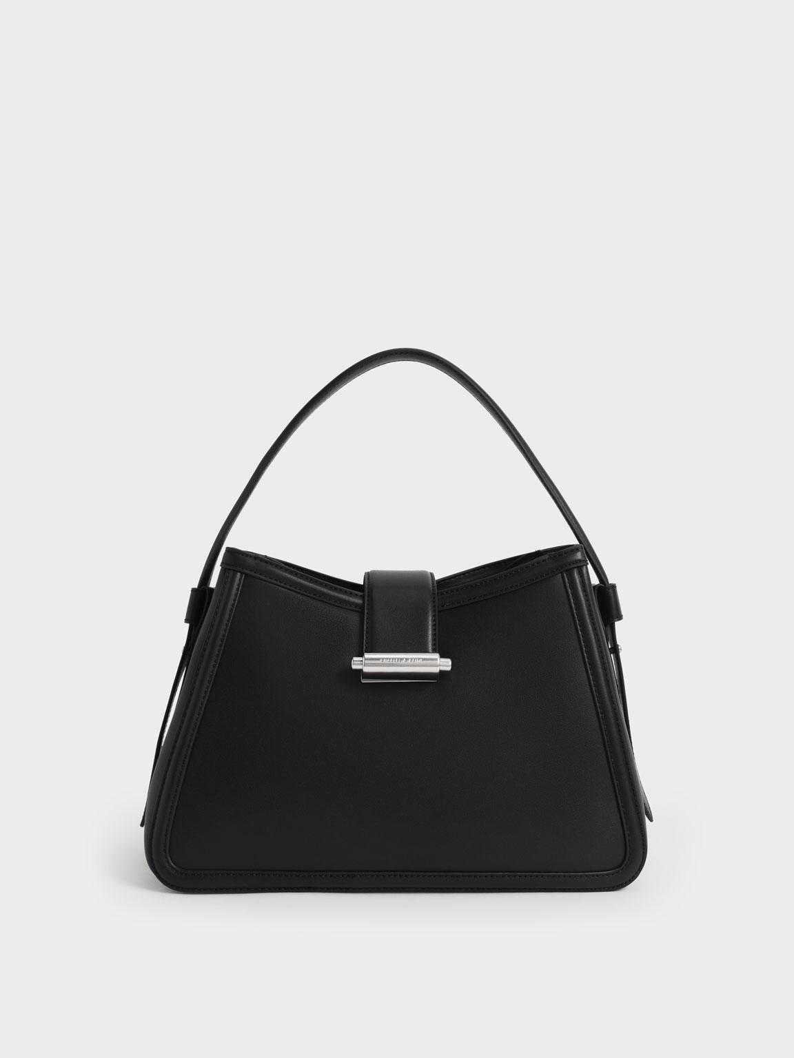 Charles & Keith Lola Belted Hobo Bag in Black | Lyst