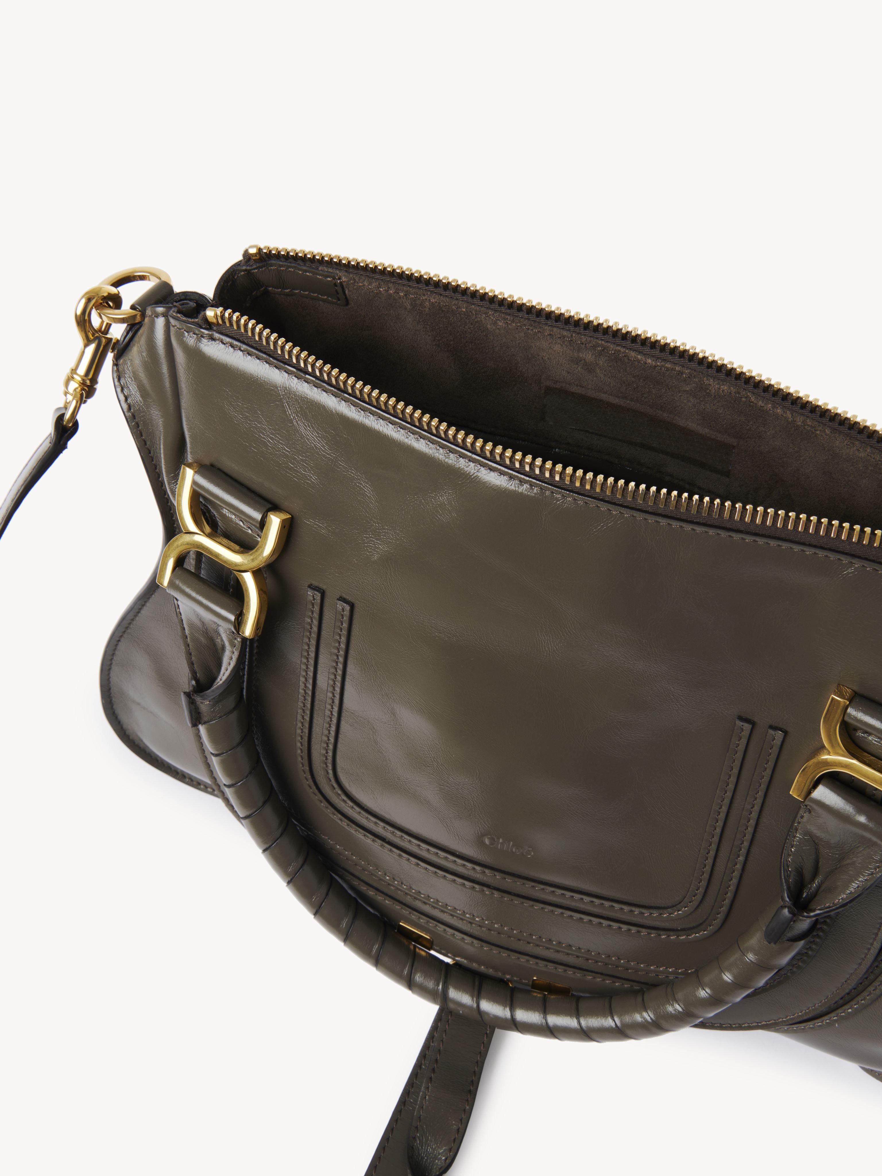 Chloé Marcie Bag In Shiny Leather in Black | Lyst