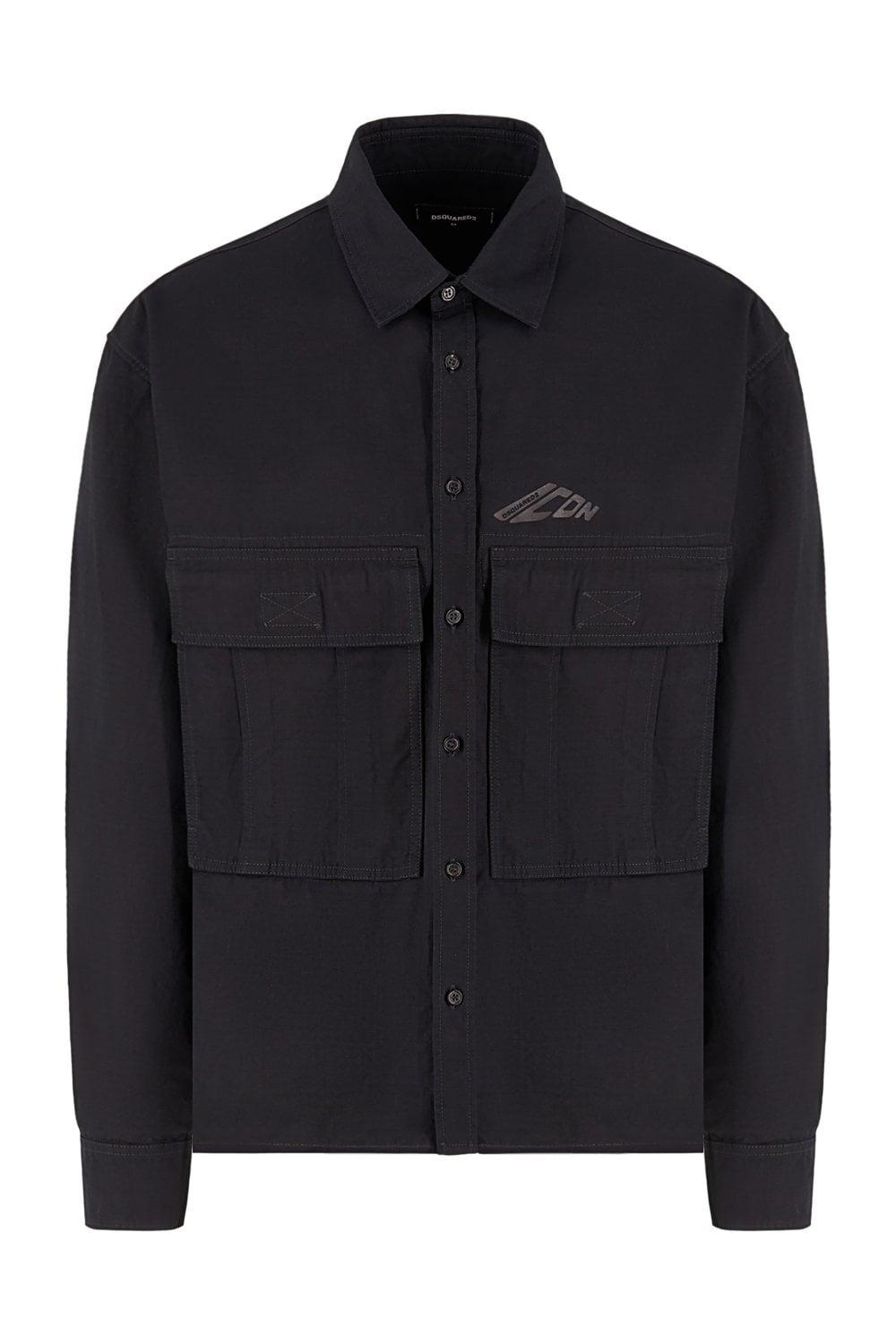 DSquared² Icon Ripstop Cropped Shirt in Black for Men | Lyst UK