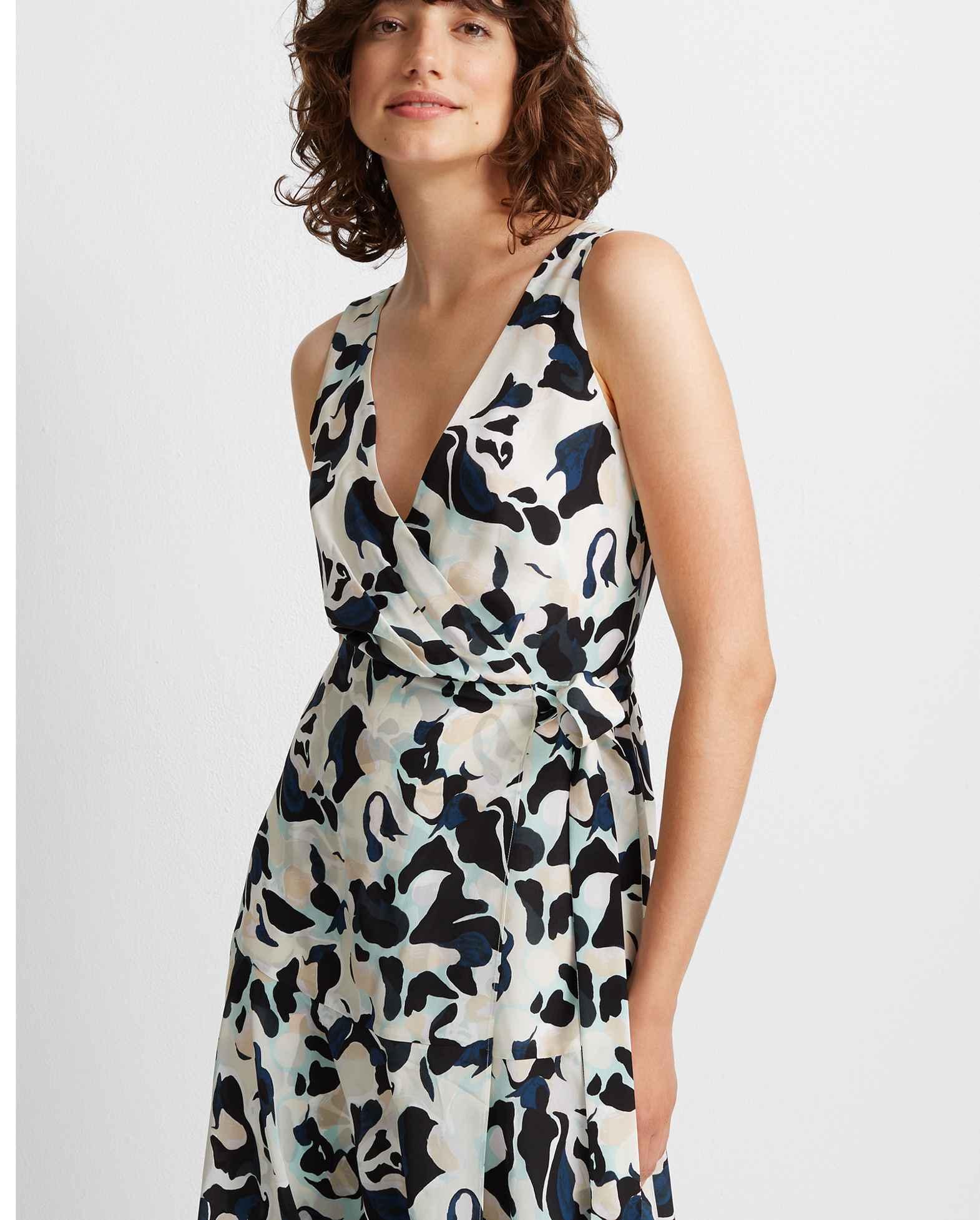 Club Monaco Silk Wrap Tank Dress in Blue - Lyst