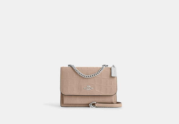 COACH Croc Embossed Leather Klare Crossbody Bag in Black | Lyst