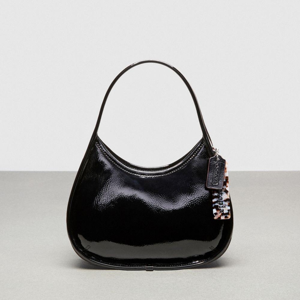COACH Ergo Bag In Crinkle Patent Topia Leather in Black | Lyst