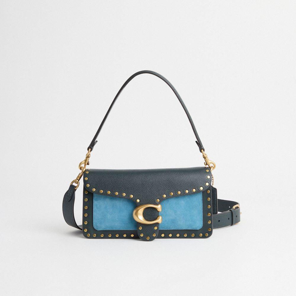 COACH Restored Tabby Shoulder Bag 26 In Colorblock With Rivets in Blue ...
